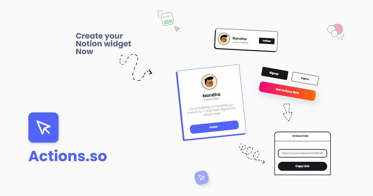 Actions - Embeddable Notion Widgets Maker
